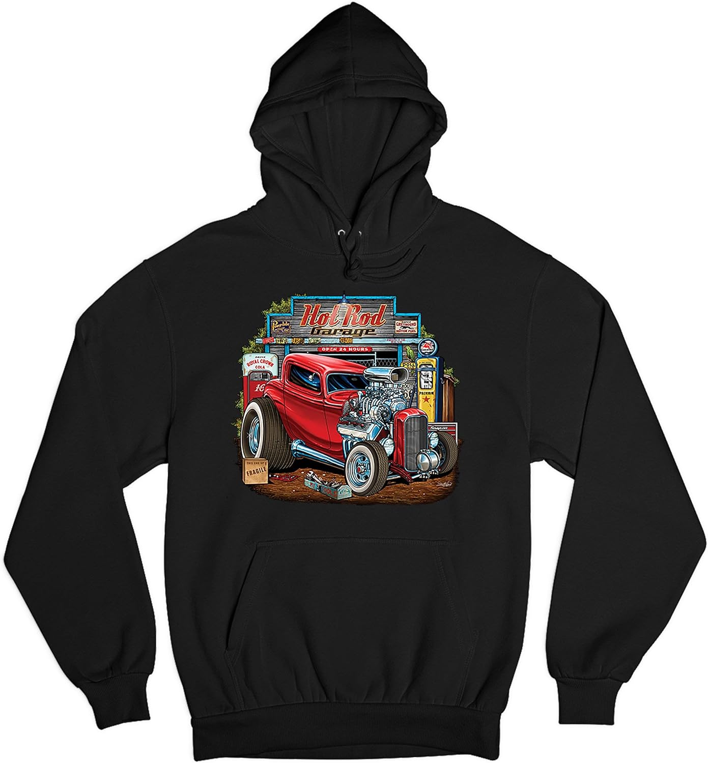 Amazon.com: Hot Rod Garage Sweatshirt Route 66 Retro Vintage Drag ...