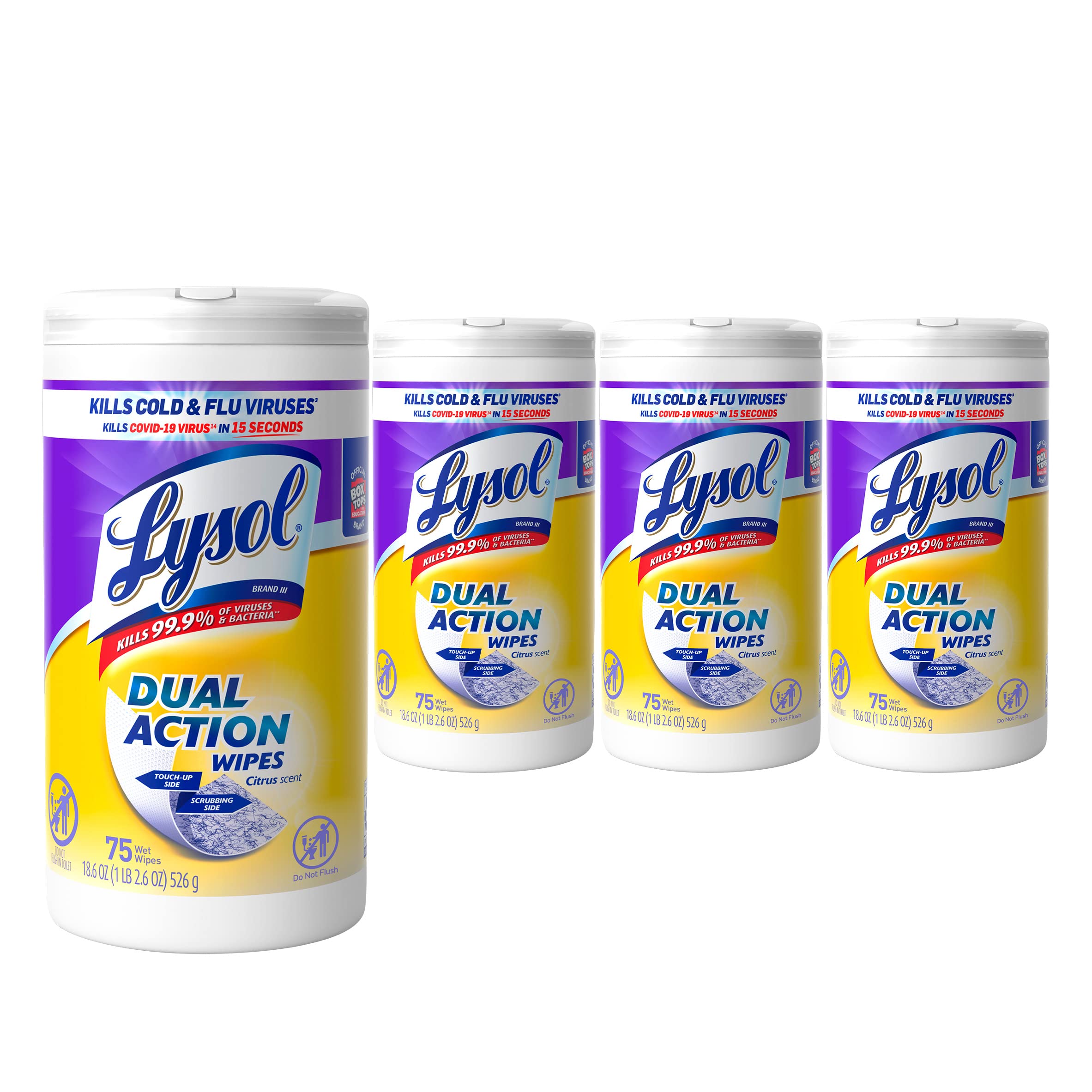 Lysol Dual Action Disinfectant Wipes, Multi-Surface Antibacterial ...