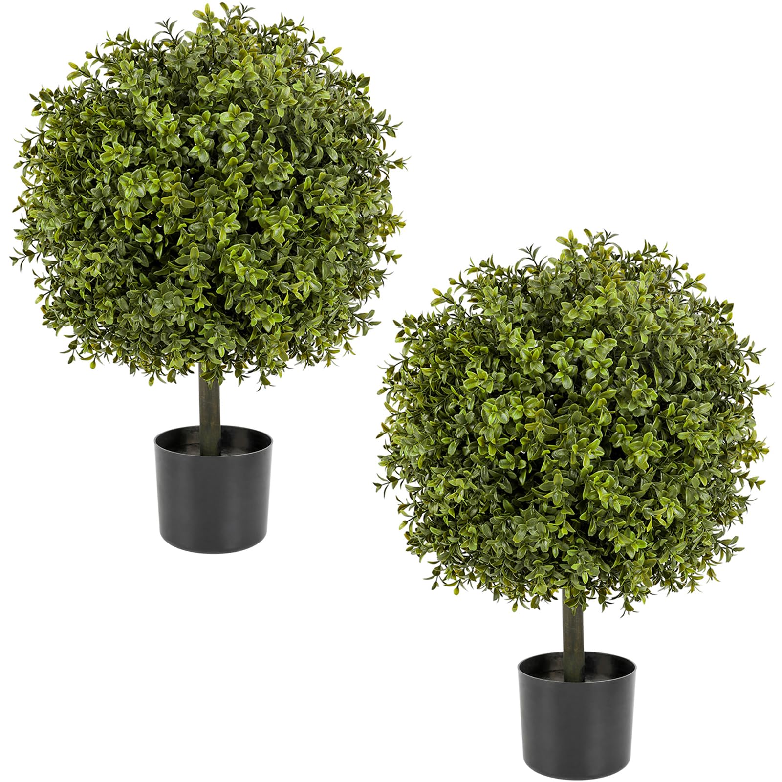 Veryhome Artificial Topiary Boxwood Trees Set of 2, 23.6inch Artificial ...
