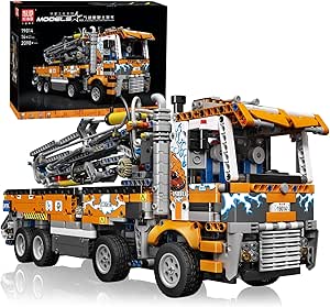 Amazon.com: Mould King 19014 Technology Pneumatic Concrete Pump Truck ...
