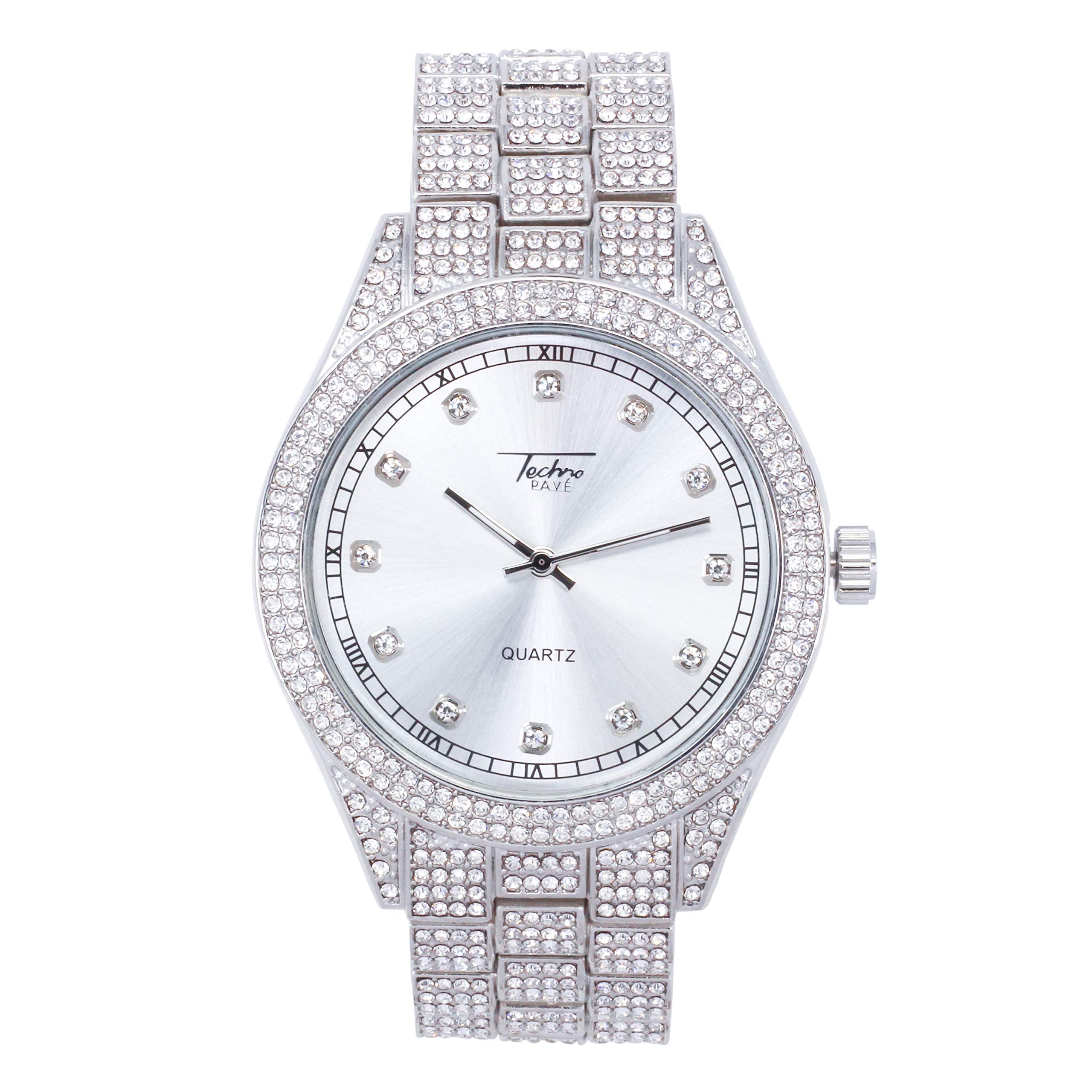 Buy Mens Iced Diamond Watch in 14k Gold, Silver and Two Tone Finish ...