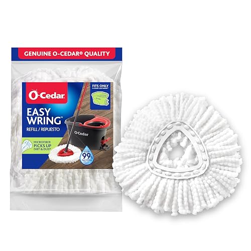 O-Cedar EasyWring Spin Mop Microfiber Refill, White Packaging May Vary ...