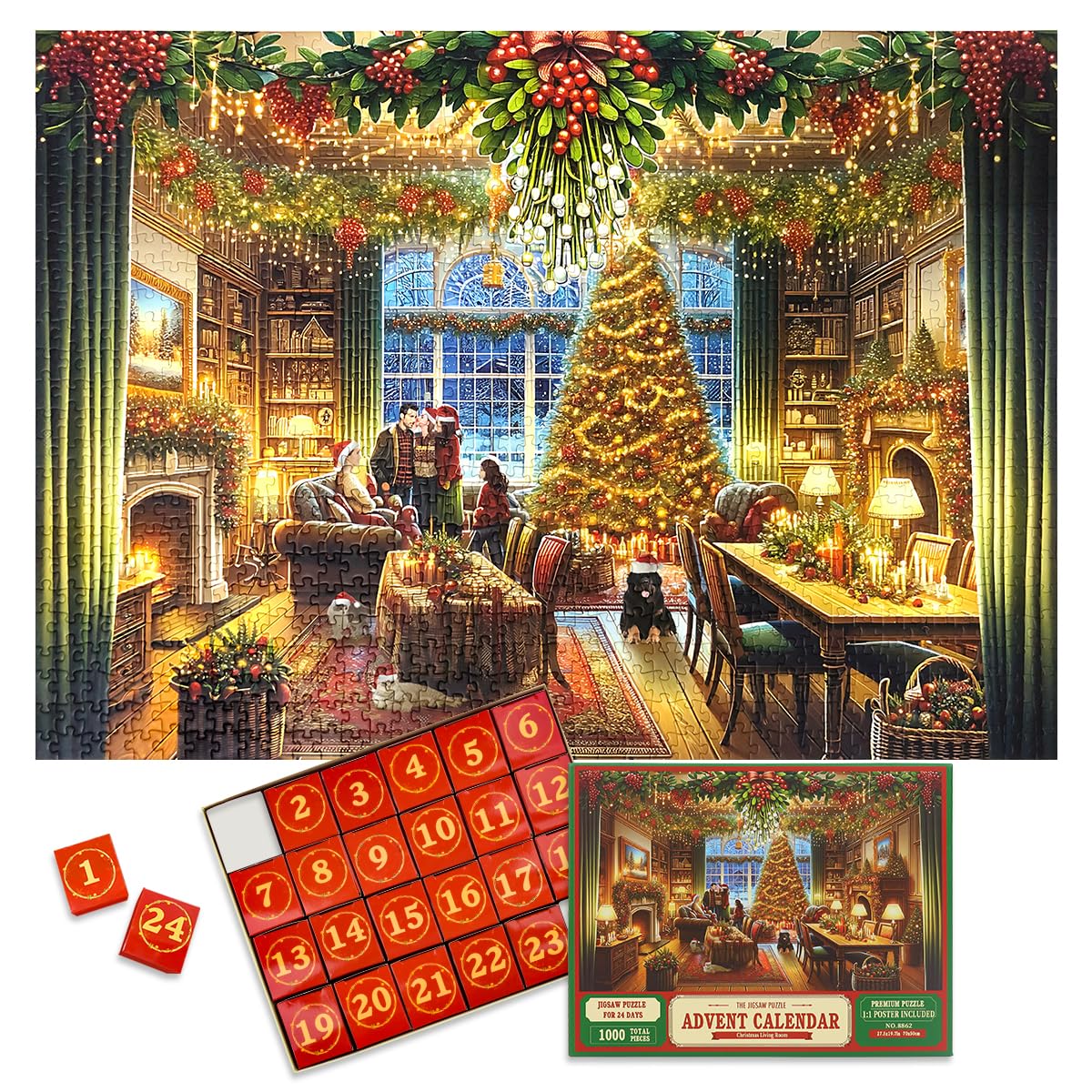 Christmas Advent Calendar 2024 Jigsaw with 1:1 Reference Poster ...