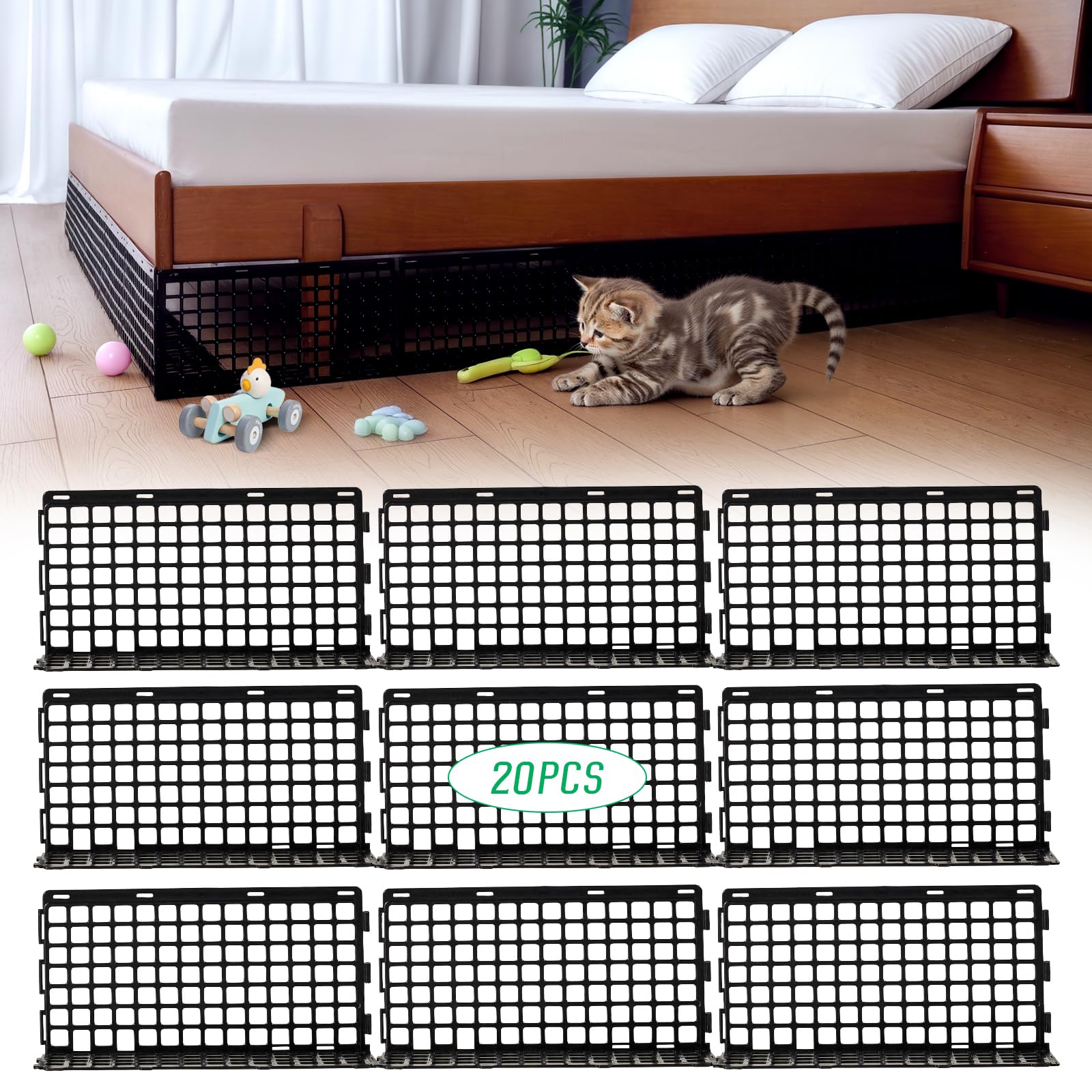 HONKID 20Pcs Under Bed Blocker For Pets 8 H 14 5 L Under Couch HONKID 20Pcs Under Bed Blocker For Pets 8 H 14 5 L Under Couch