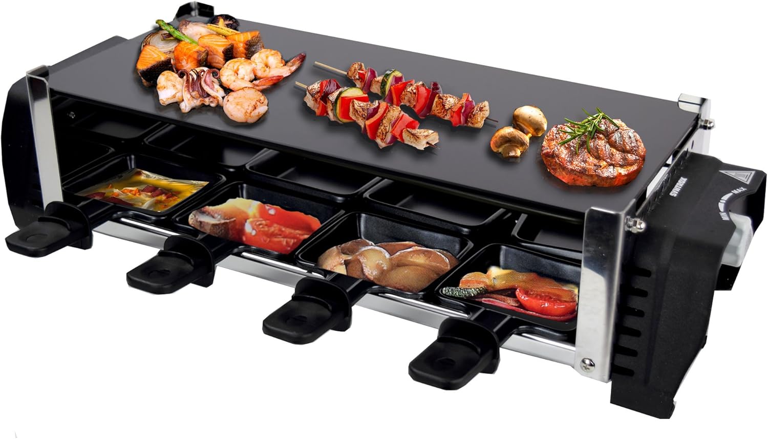 Amazon.de: Syntrox Germany Design Glas Raclette Aarau mit Glas-Keramik ...