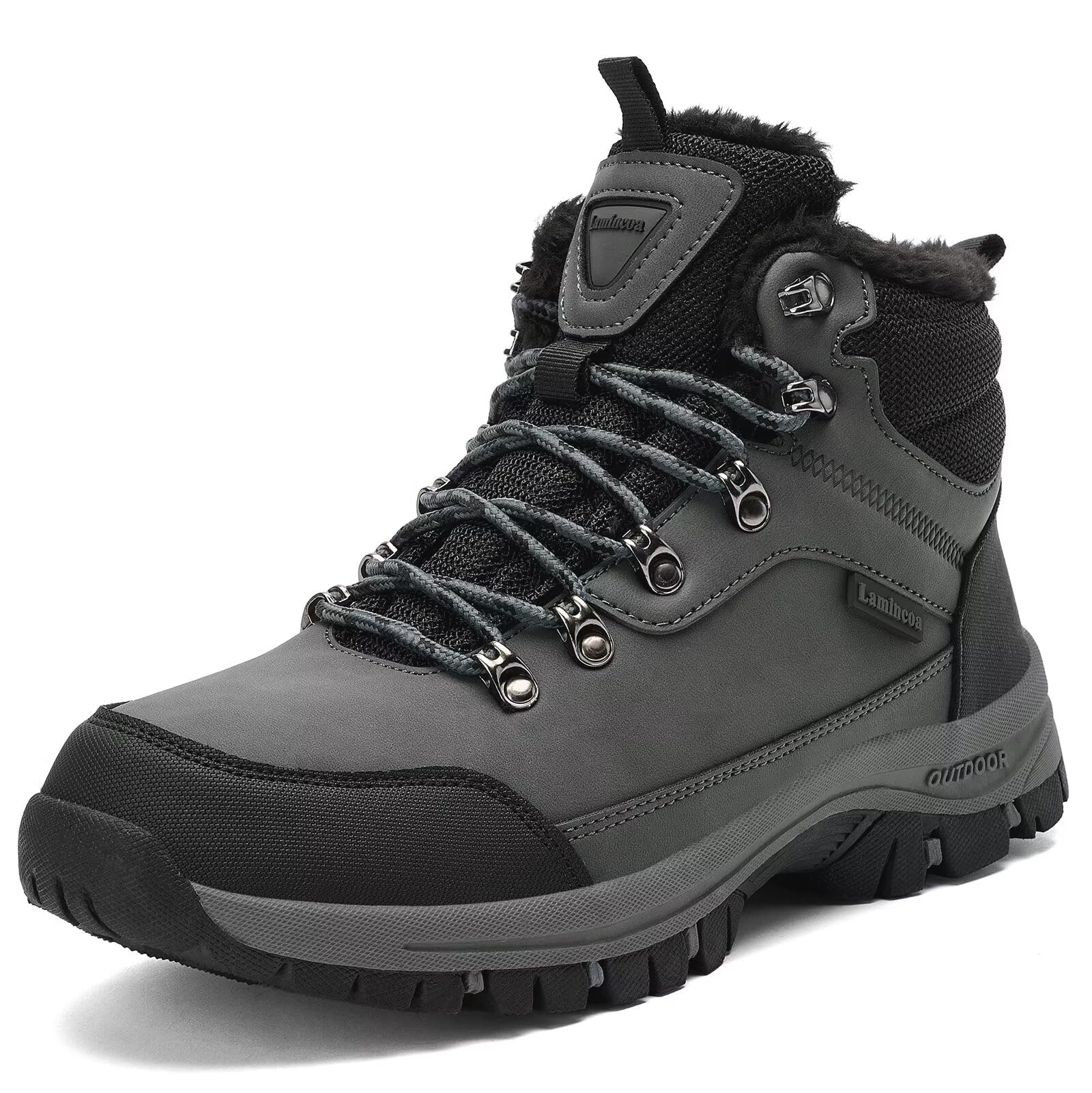 Lamincoa Mens Snow Boots Water Resistant Hiking Boots for Men Non-slip ...