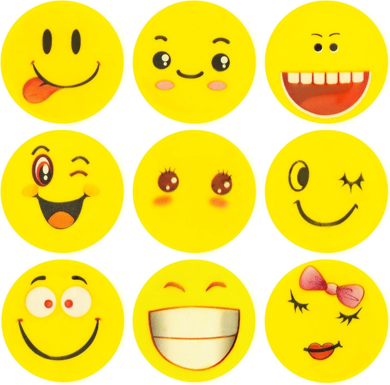 ECENCE 24x Emoji Erasers for Kids – Emoji Erasers Pack – Mini Erasers ...