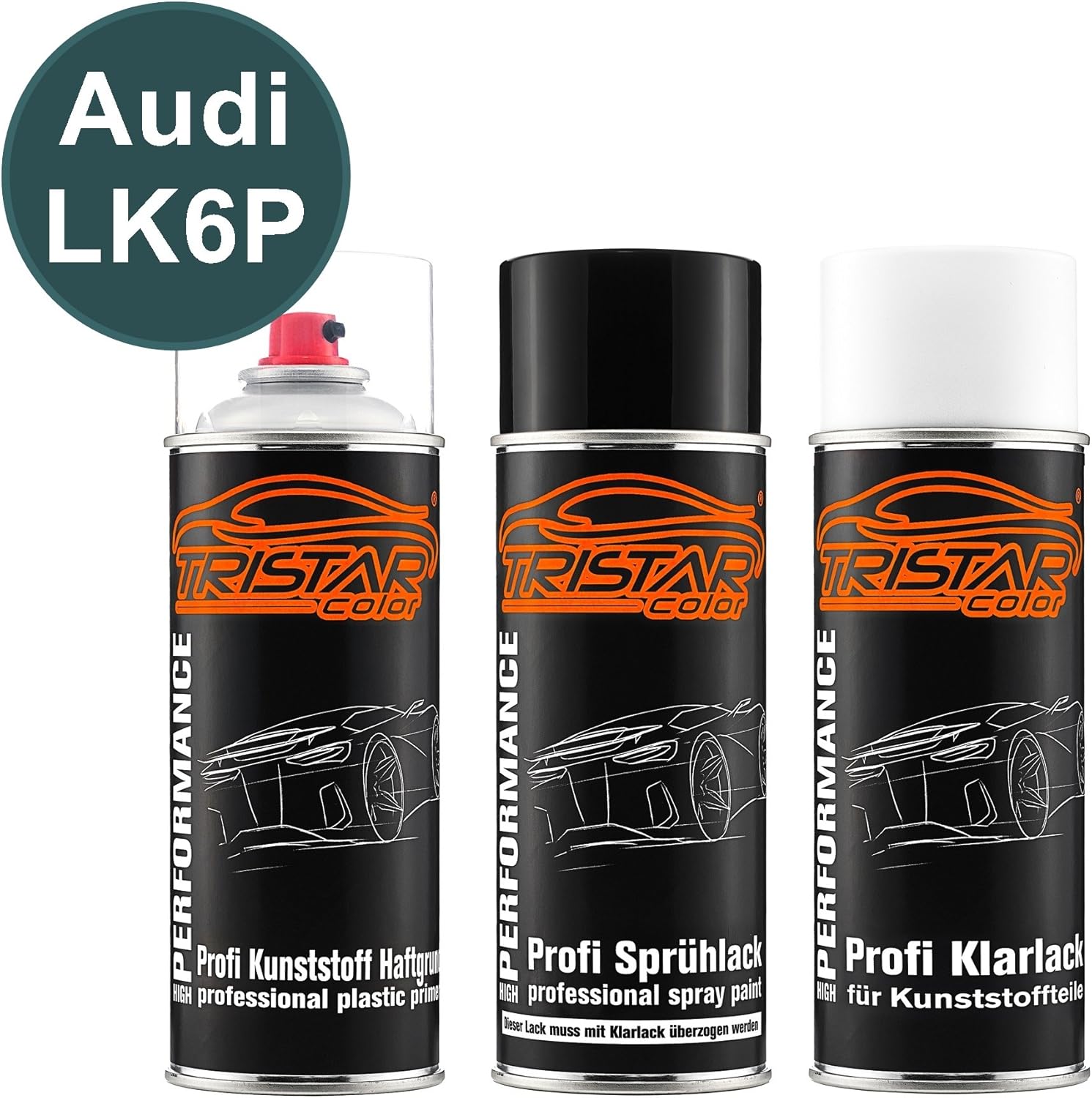 TRISTARcolor Autolack Spraydosen Set für Kunststoff Stoßstange für Audi ...