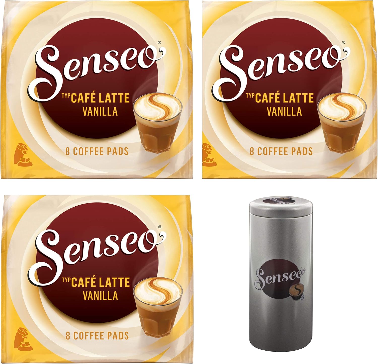 Senseo Coffee Pads Premium Set Café Latte Vanilla Pack of 3 Vanilla ...