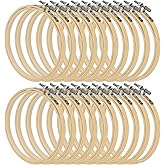 Amazon.com: QTLCOHD 20 Pieces 6 Inch Embroidery Hoops Bulk Bamboo ...