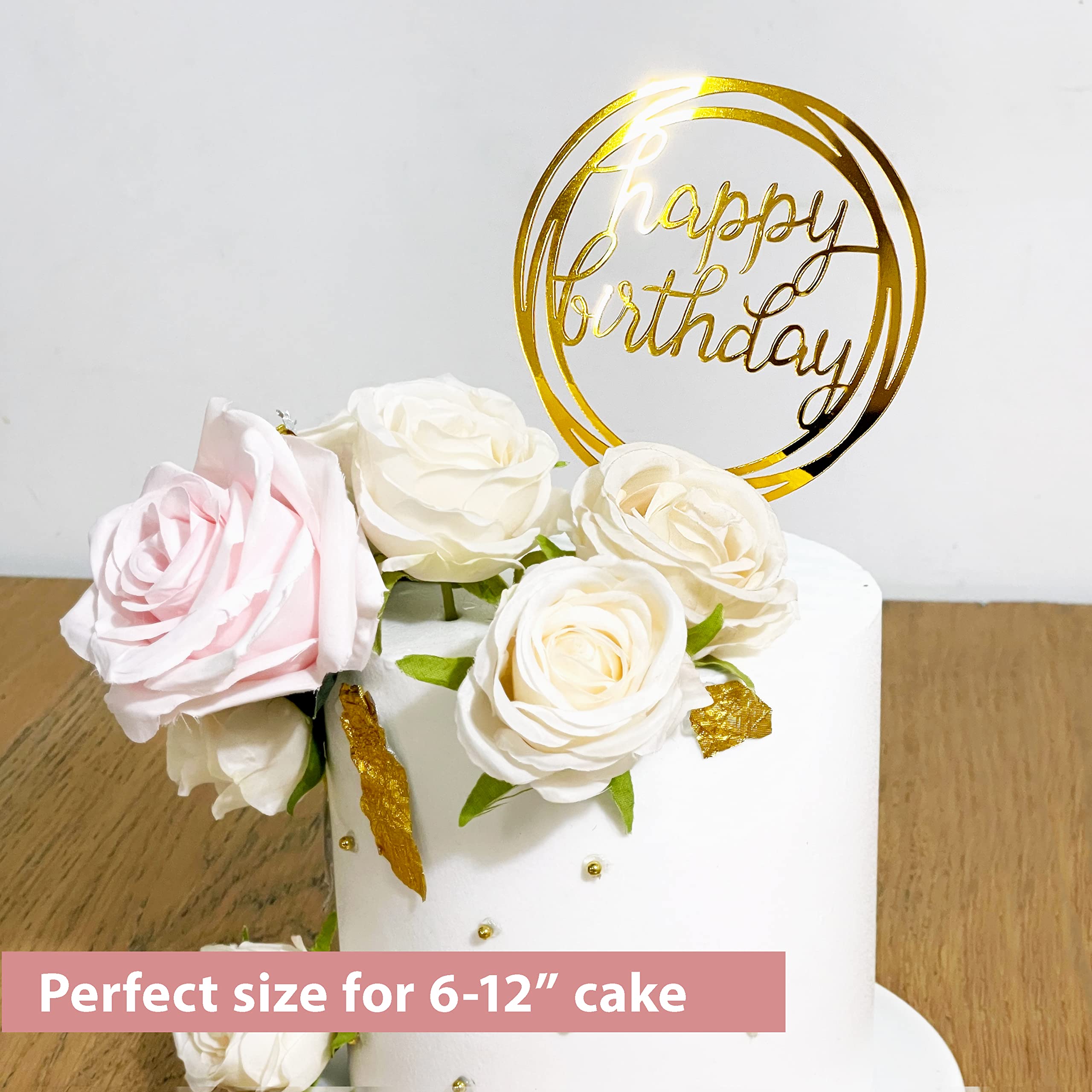 Mua 6-Pack Gold Birthday Cake Topper Set, Double-Sided Glitter, Acrylic ...