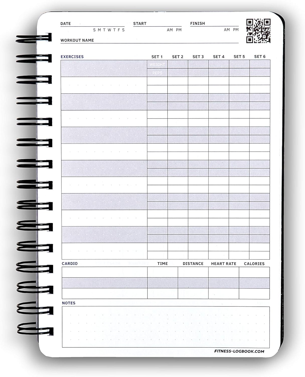 Fitness Logbook: Undated Workout Journal – 6 x 8 inches – Thick Paper ...