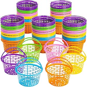 Amazon.com: Bulk Plastic Easter Baskets, 72 Round Baskets - Easter Egg ...
