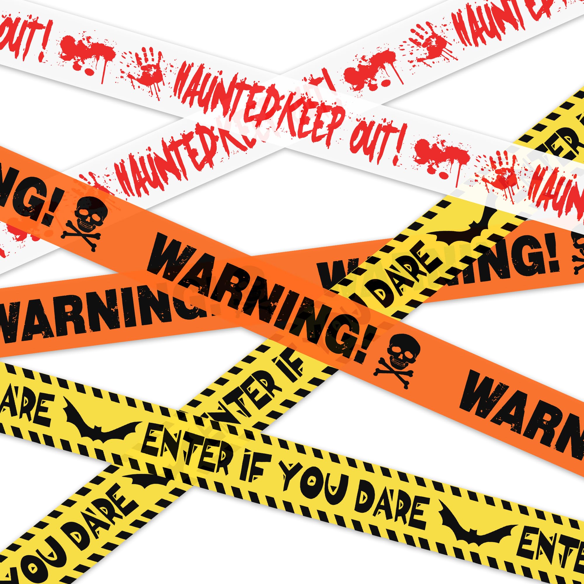 Tecobo 3PCS Halloween Caution Tape, 3Inch*29.8Ft Halloween Fright Tape ...