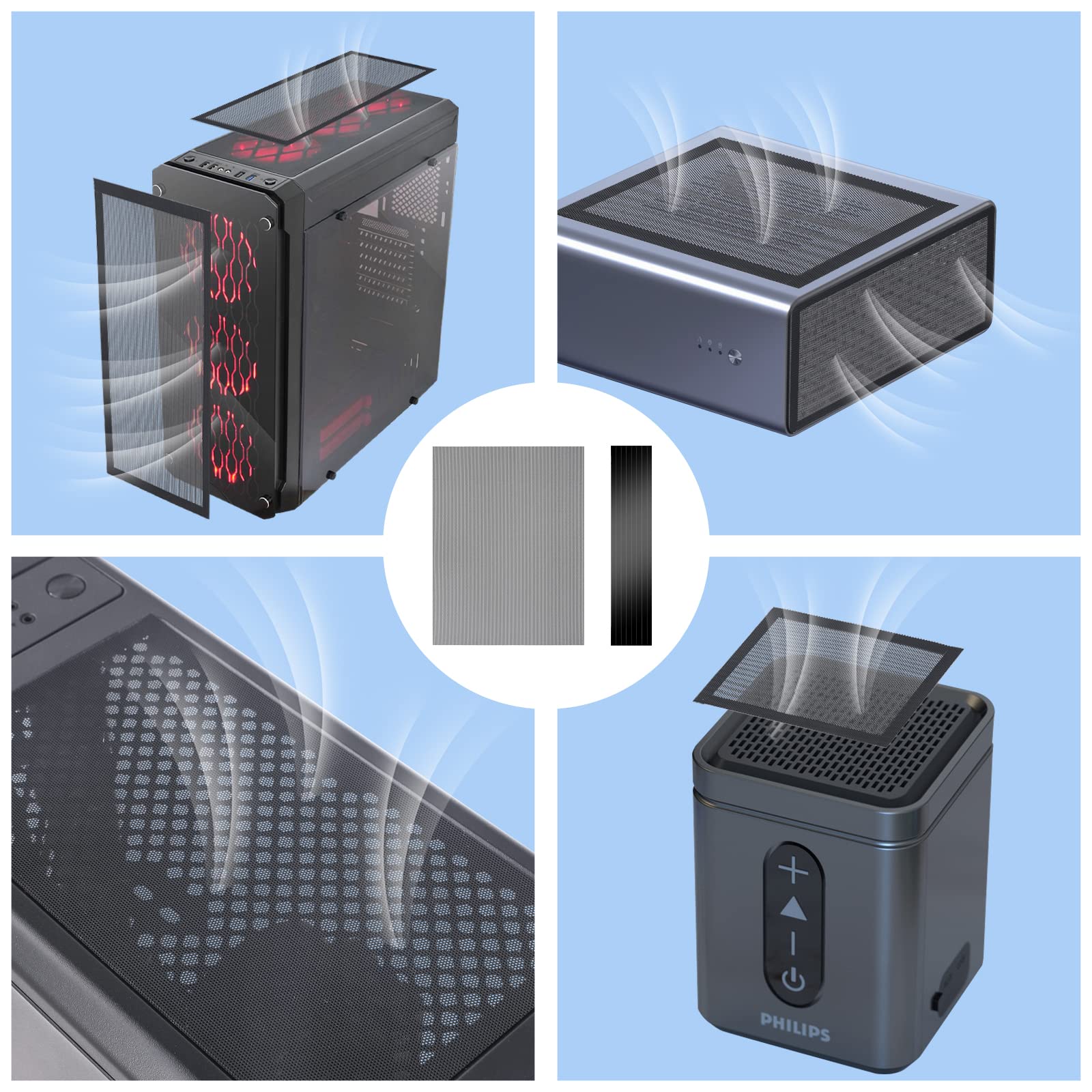 Mua [4 Pack] 400x300mm DIY PC Case Dust Mesh Filter, PVC Dustproof Mesh ...