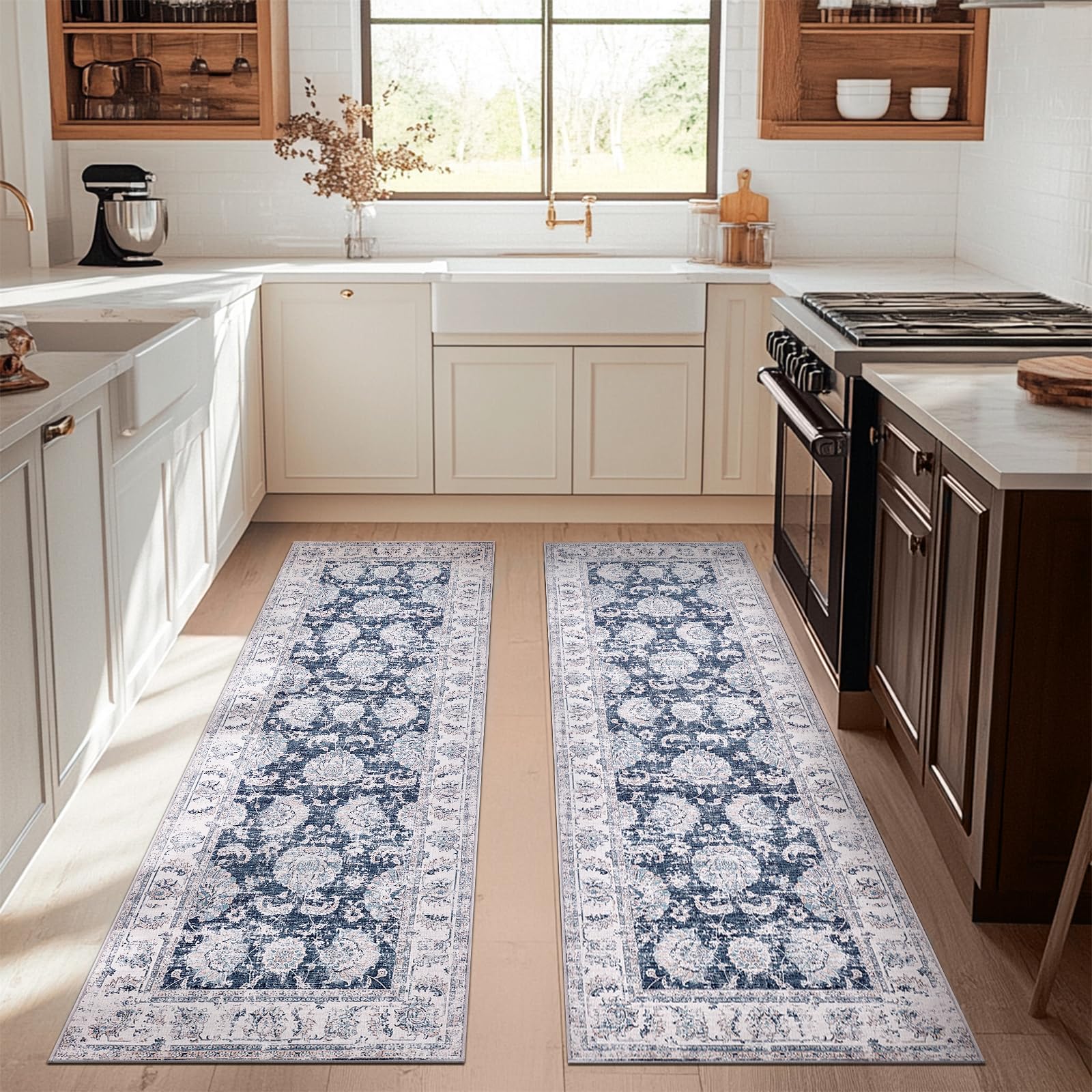 jinchan Runner Rug 3x8-2pcs Kitchen Washable Vintage Rug Hallway Rug ...