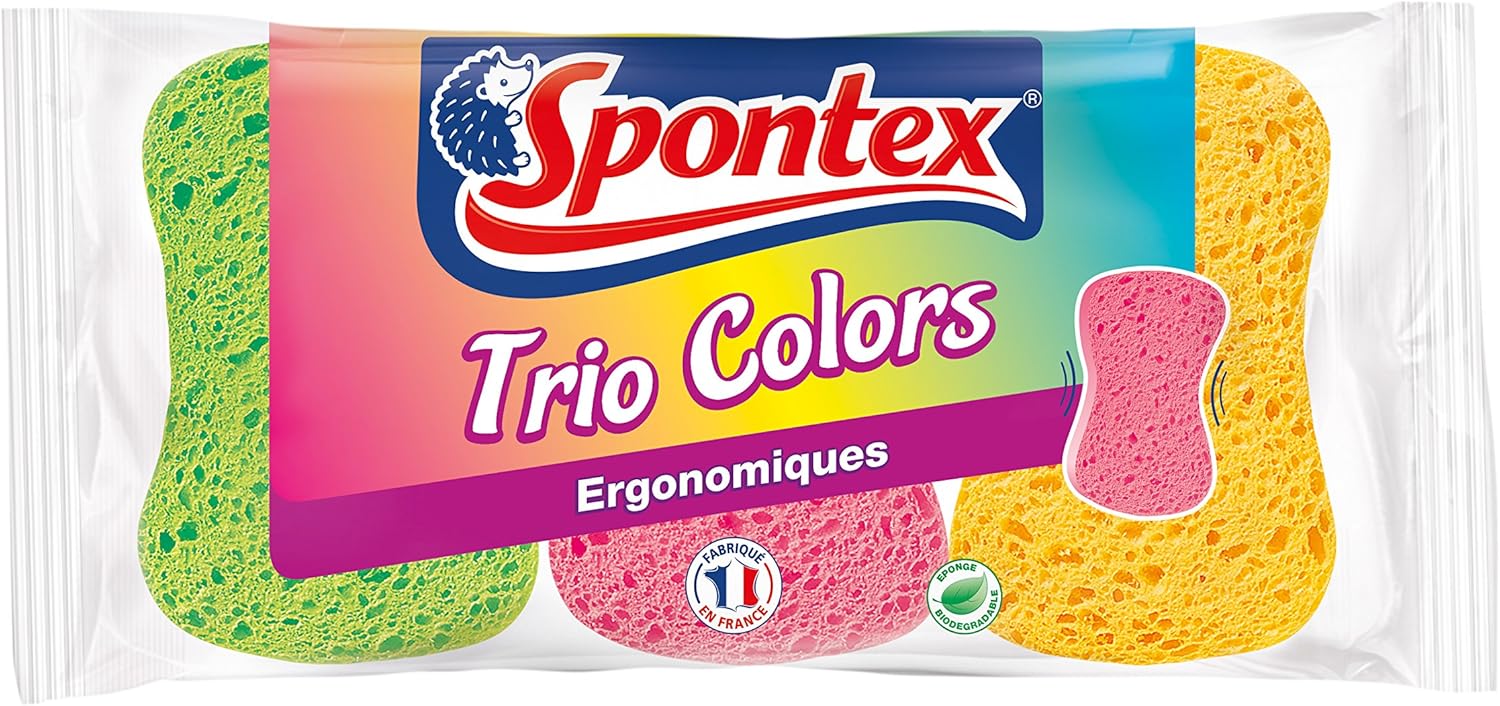 Spontex Trio Colours - Cleaning Sponges - 3 Packs of 3 Each: Amazon.co ...
