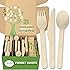 Amazon.com: Disposable Wooden Cutlery Set – Eco Friendly, Biodegradable ...