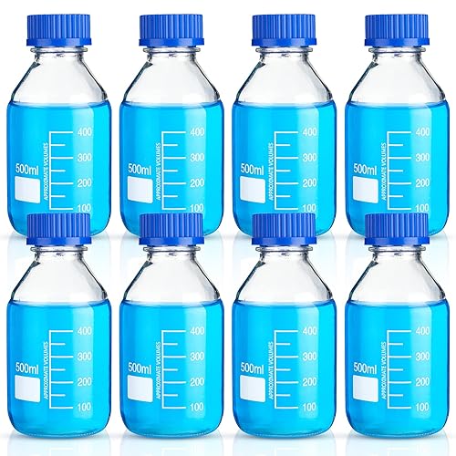 Irenare 8 Pieces Media Storage Bottles Borosilicate Storage Glass ...
