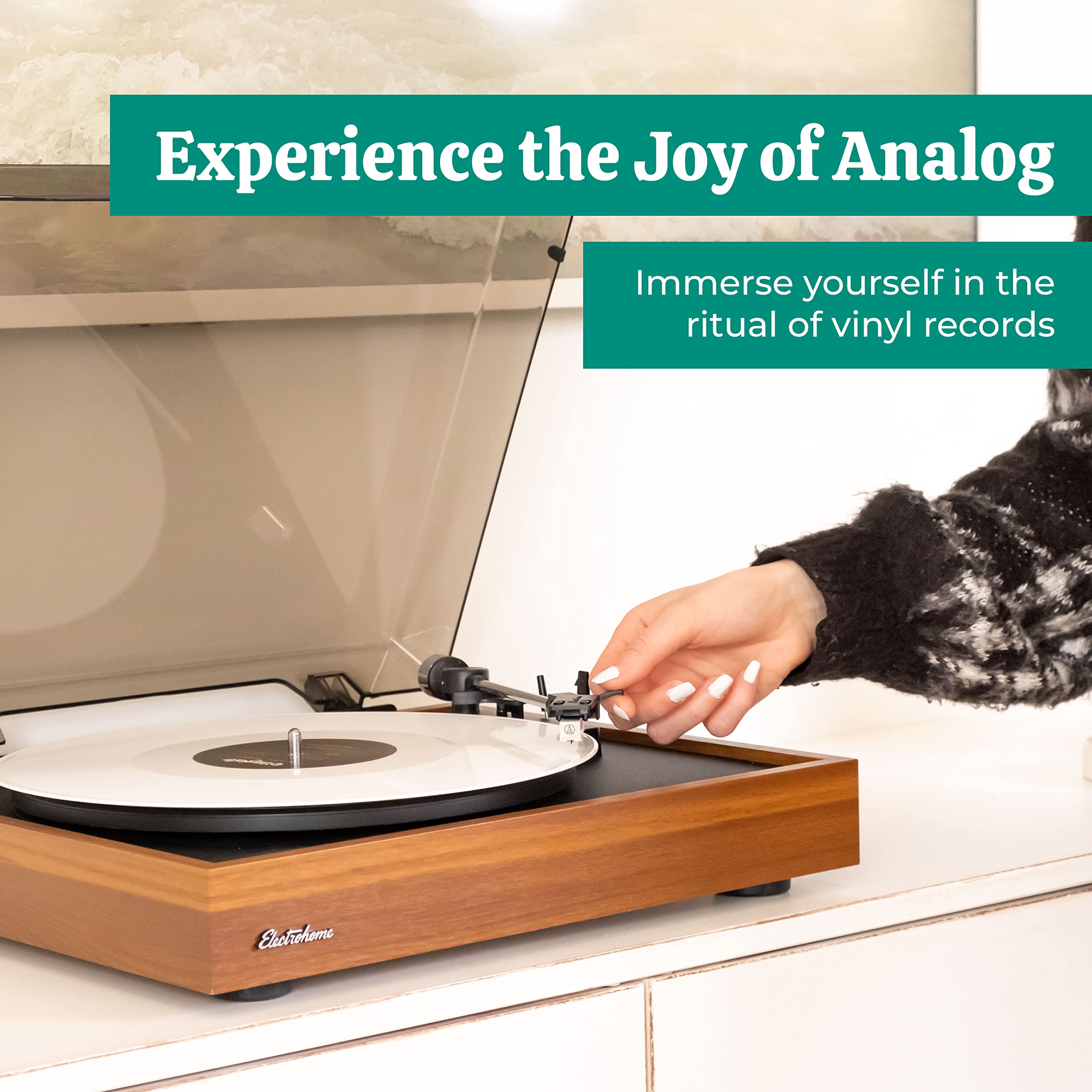 Mua Electrohome Montrose Wireless Vinyl Record Player 2-Speed Belt ...