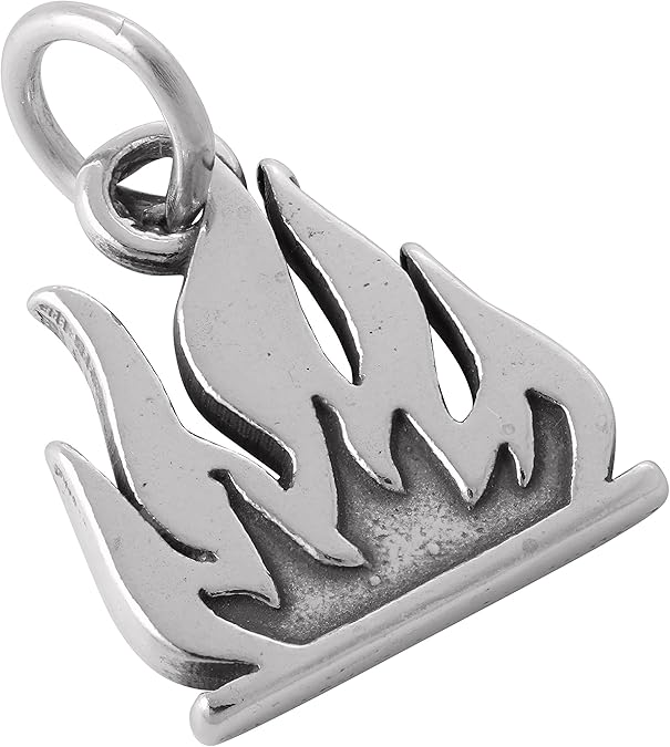 TheCharmWorks Sterling Silver Flames Charm: Amazon.co.uk: Jewellery