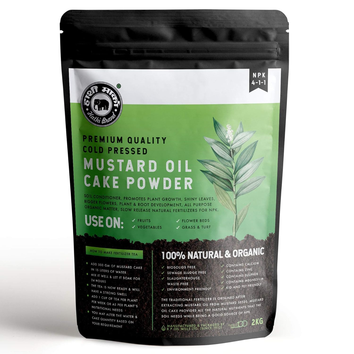 Elephant Brand - Mustard Oil Cake Powder - 2KG - for Healthy Plants and ...