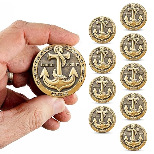 10pcs Anchored in Christ Prayer Coin, Jeremiah 29:11 The Lord is My ...