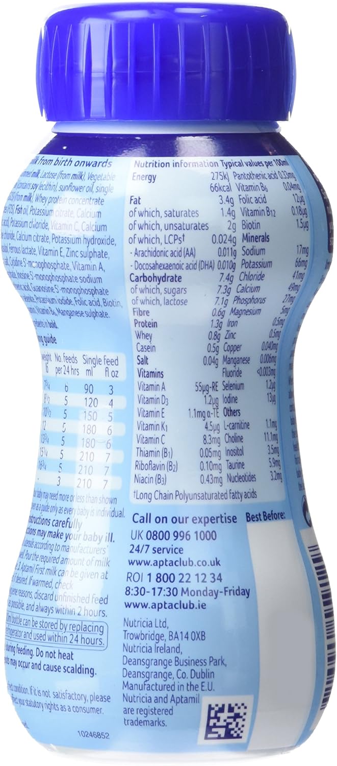 Aptamil First Infant Milk Ready Made from Birth Onwards Stage 1 200ml ...