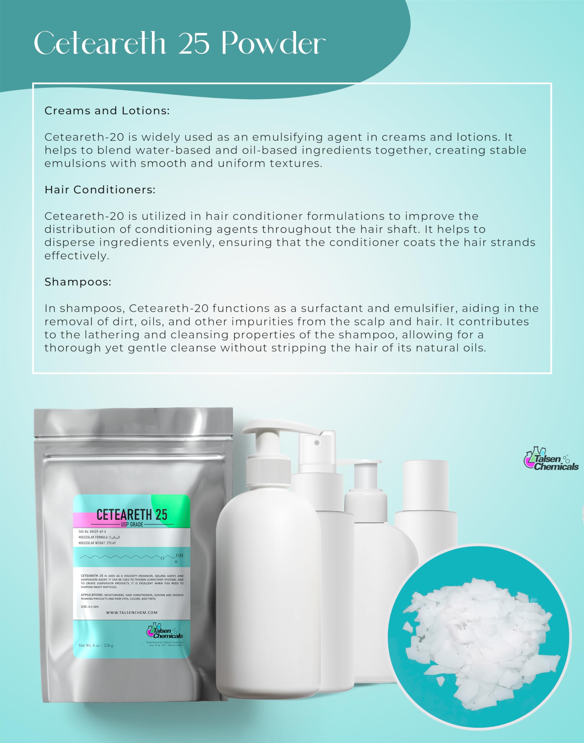 Mua Ceteareth-25 Powder Emulsifier and Surfactant for Cosmetics and ...