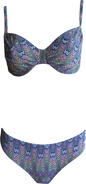 Solar Tan Thru Underwired Bikini Blue Size 36 B Cup: Amazon.co.uk: Clothing