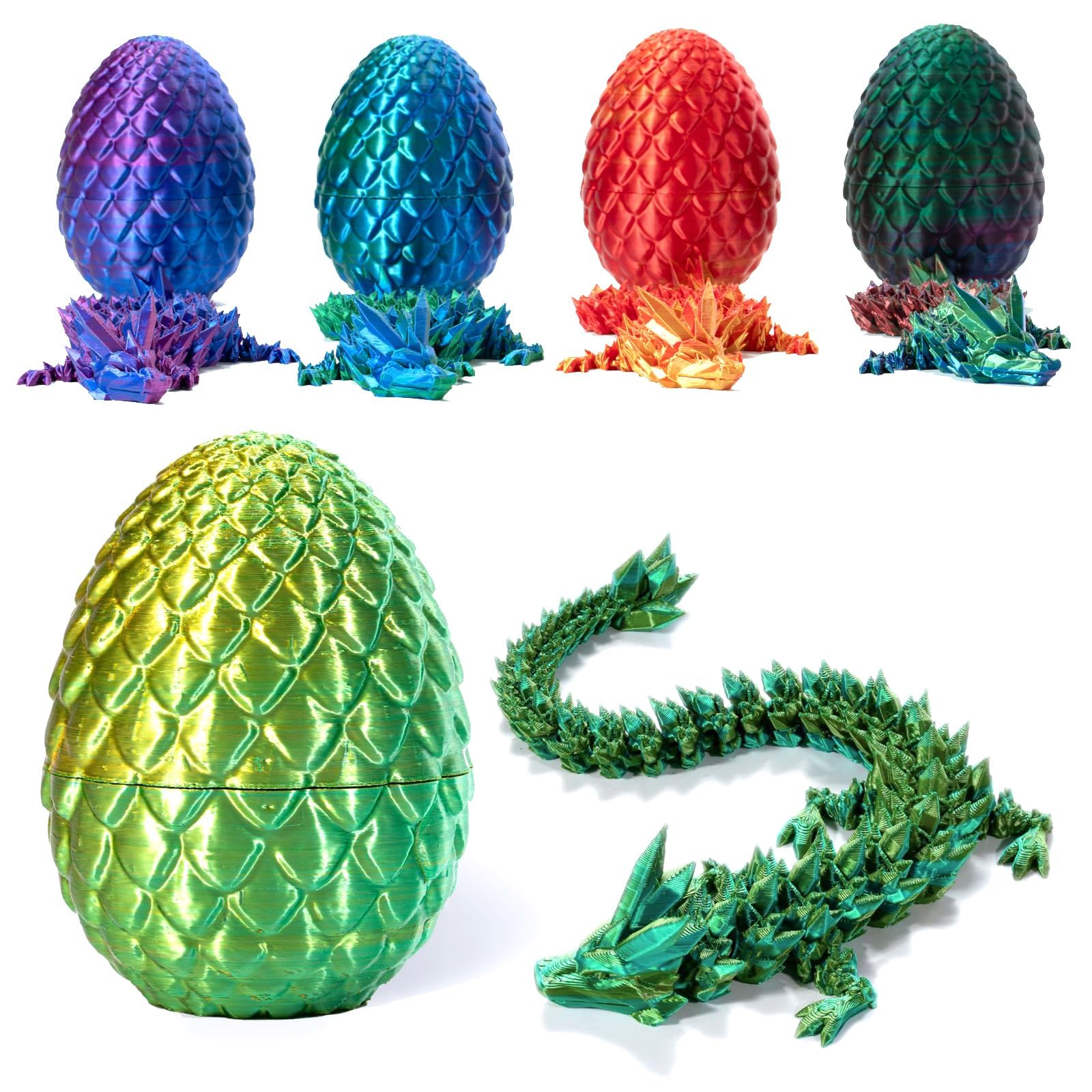3D Printed Dragon Egg, Mystery Crystal Dragon Egg Fidget Toys Surprise ...