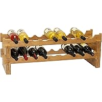 Amazon.com: Oceanstar 18-Bottle Stackable Bamboo Wine Rack : Home & Kitchen