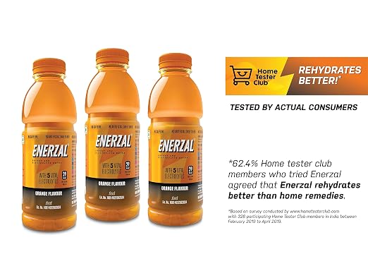 Enerzal Energy Drink Orange Flavour pack of 3 (Liquid) - 500ml: Amazon ...