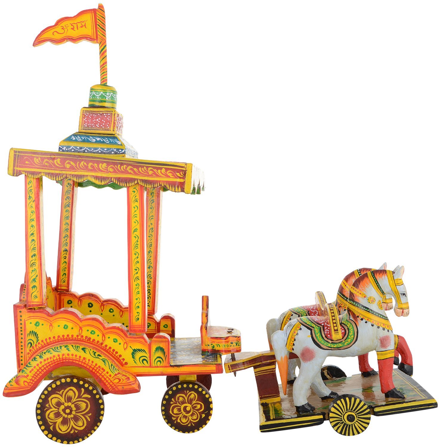 Agrawal Toys Emporium Wooden Rath Figurine (40 cm x 15 cm x 33 cm ...