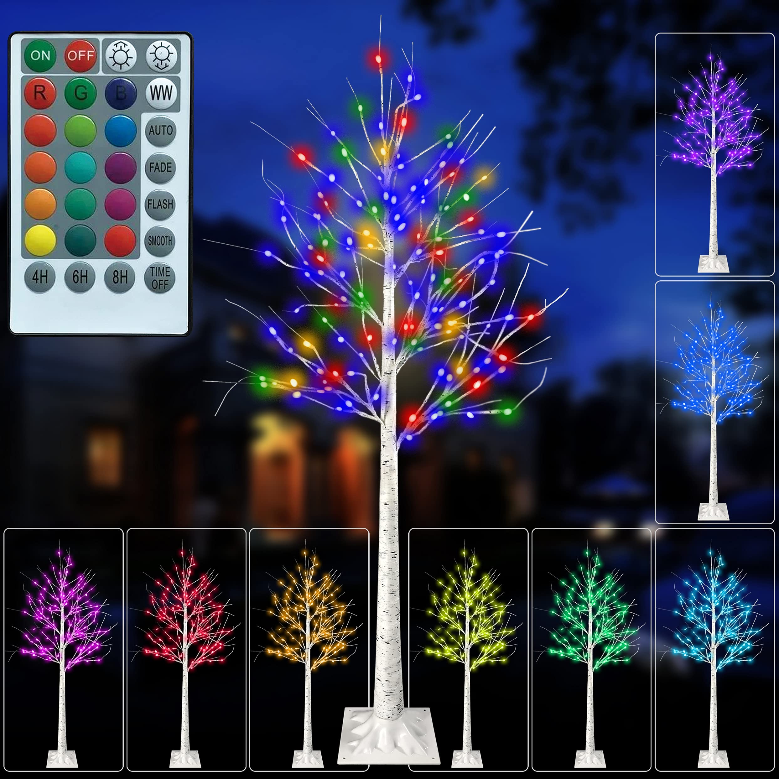 Mua Colorful LED Birch Tree with Lights - RGBW, 17 Colors & 8 Modes ...