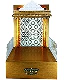 Buy Sangam Ad WPC White Texture Wooden Temple with LED Light for Home ...