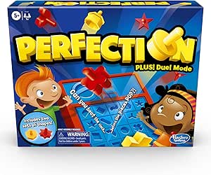 Amazon.com: Perfection Game Plus 2-Player Duel Mode Popping Shapes and ...