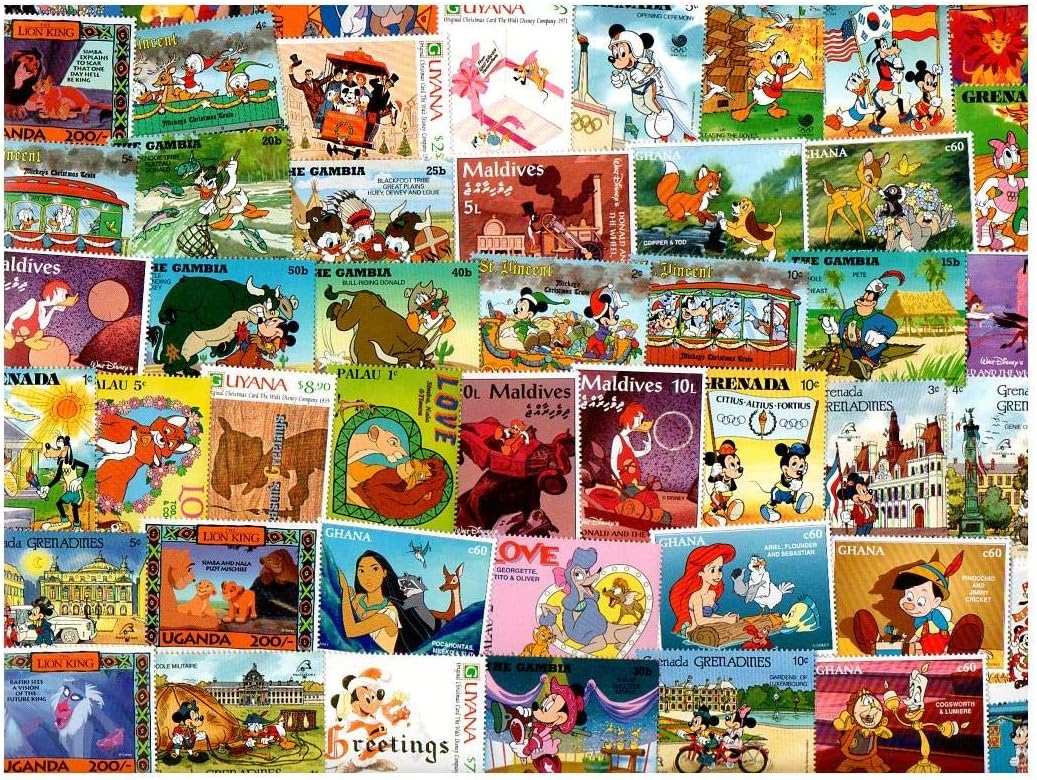 Walt Disney : 50 Different Stamps Collection Mixture Packet Stamps for ...