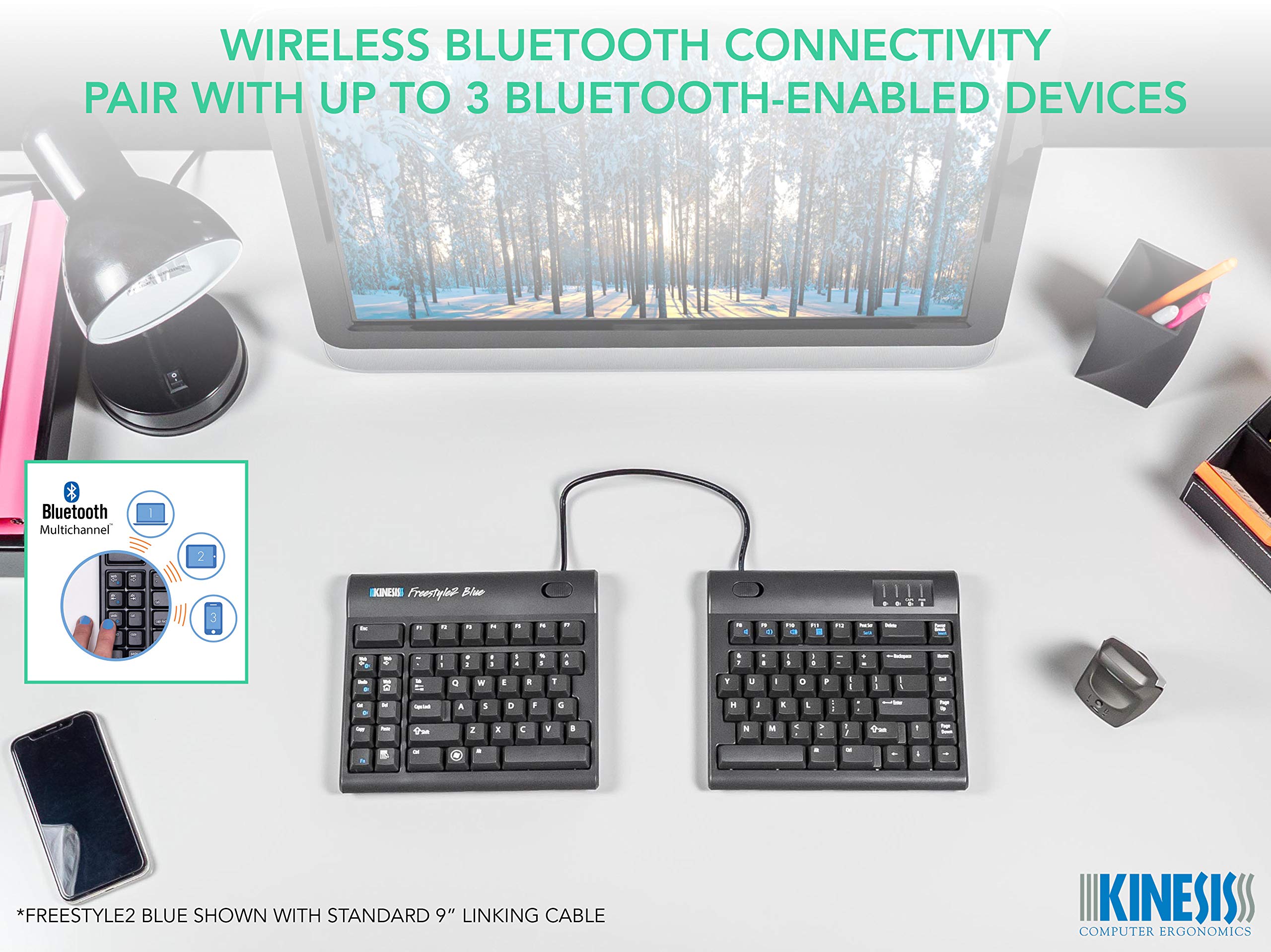 Mua Freestyle2 Blue Wireless Ergonomic Keyboard for PC (9" Separation ...