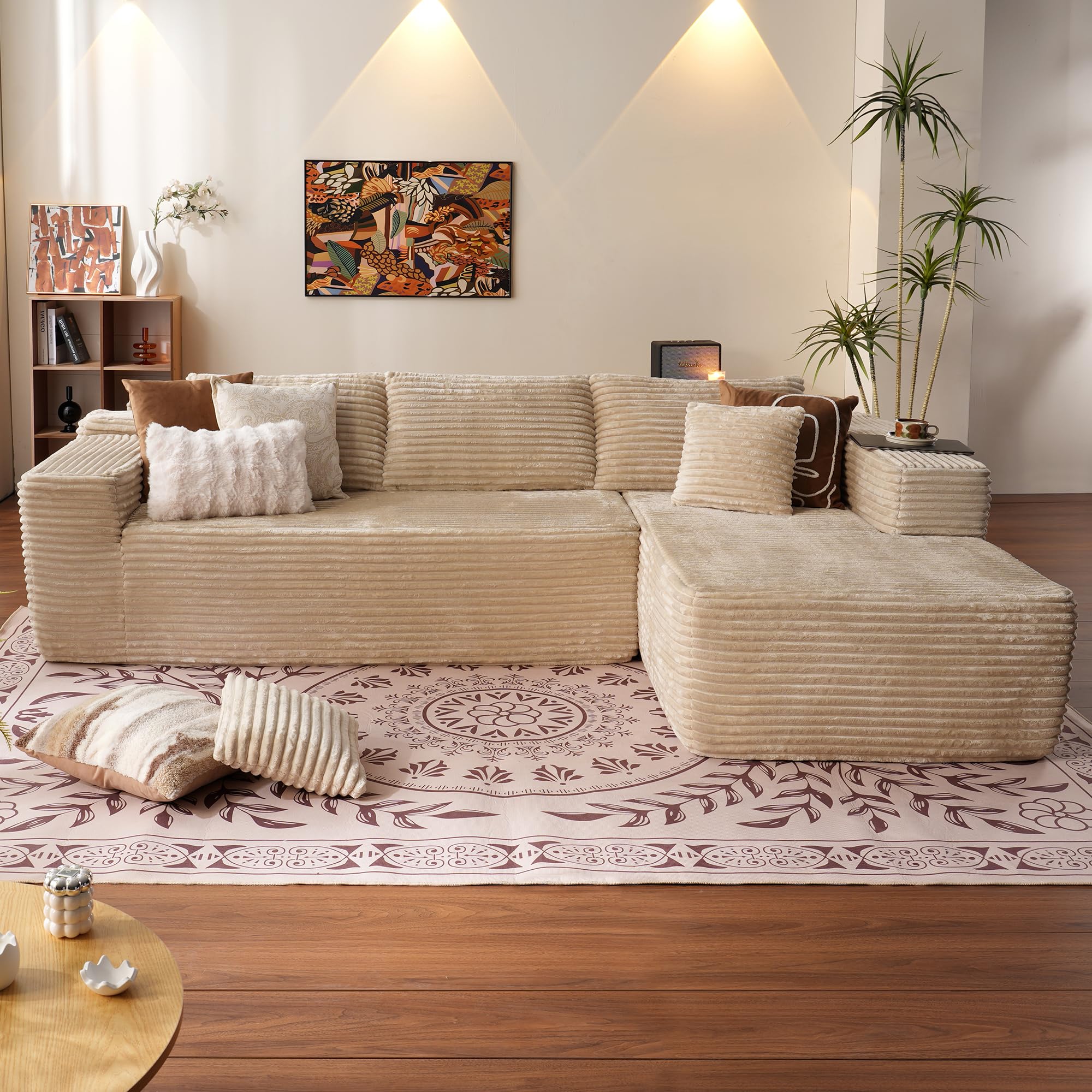 ovios 104" Cloud Sectional Couch with L-Shape Chaise,Modern Modular ...