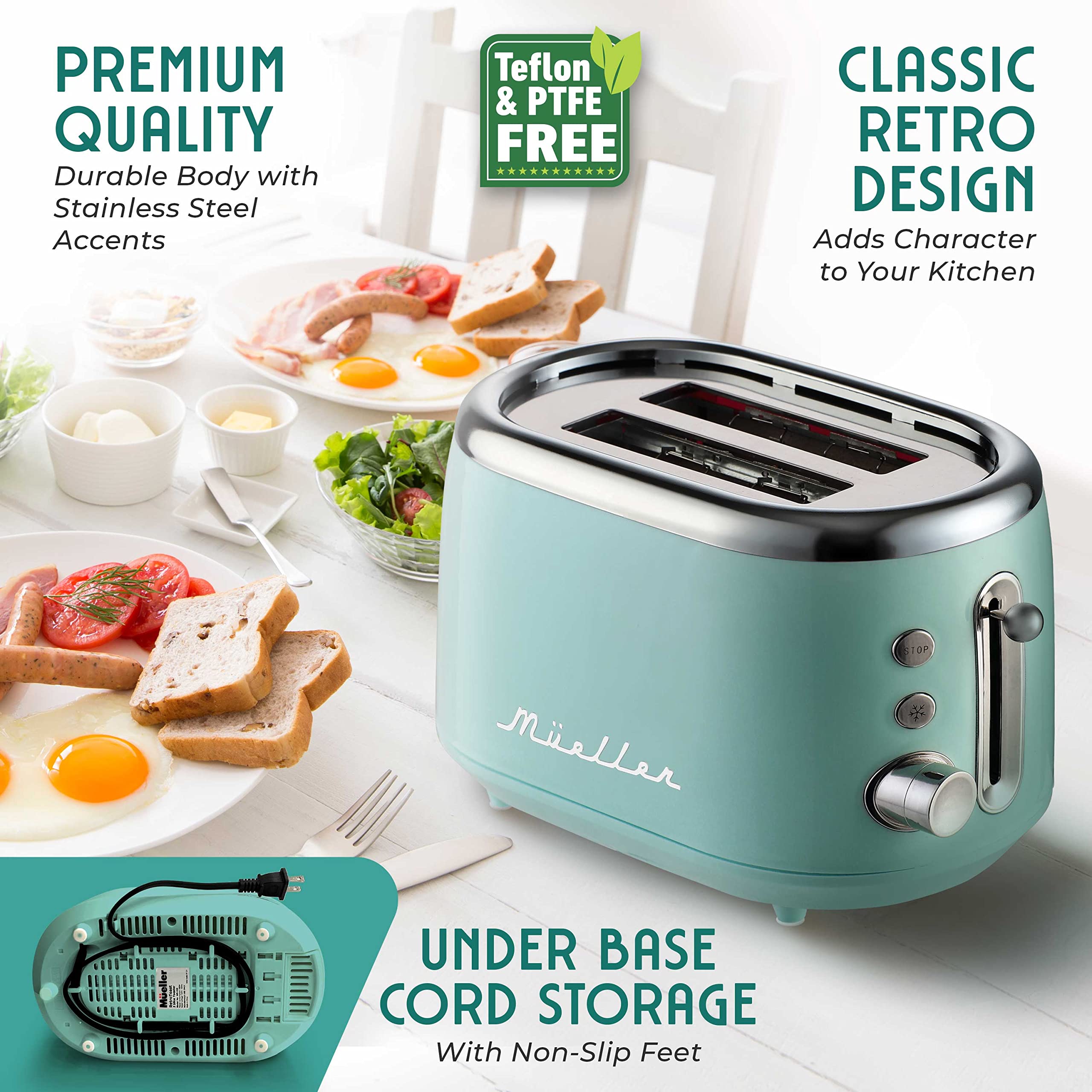 Mua Mueller Retro Toaster 2 Slice with 7 Browning Levels and 3 ...