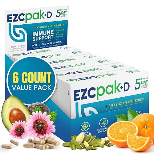 EZC Pak 5-Day Immune System Booster with Echinacea, Vitamin C, Zinc ...
