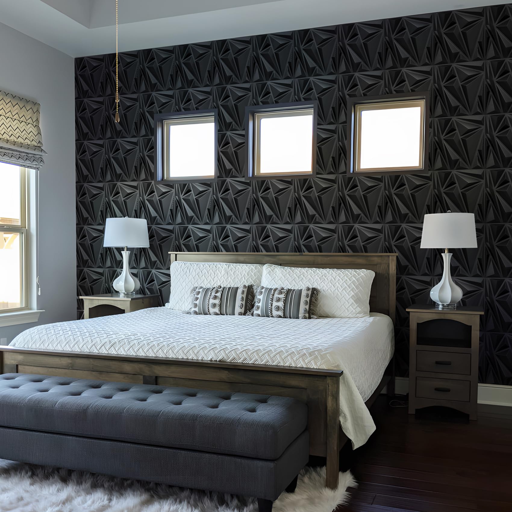 Mua STICKGOO 33 Pack 3D Wall Panels for Interior Wall Decor, Black ...