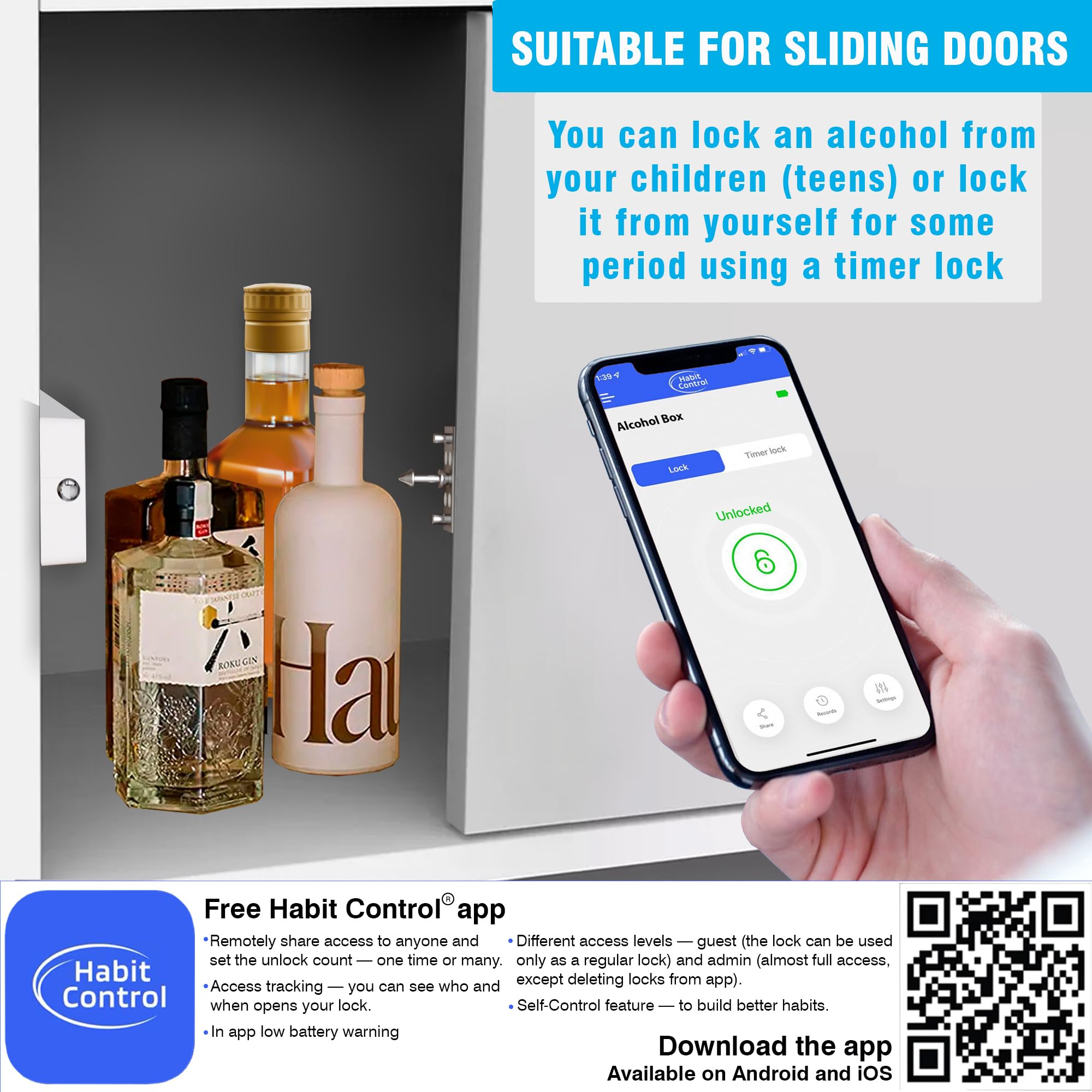 Mua Habit Control Time Lock with App - Bluetooth Liquor Cabinet Timer ...