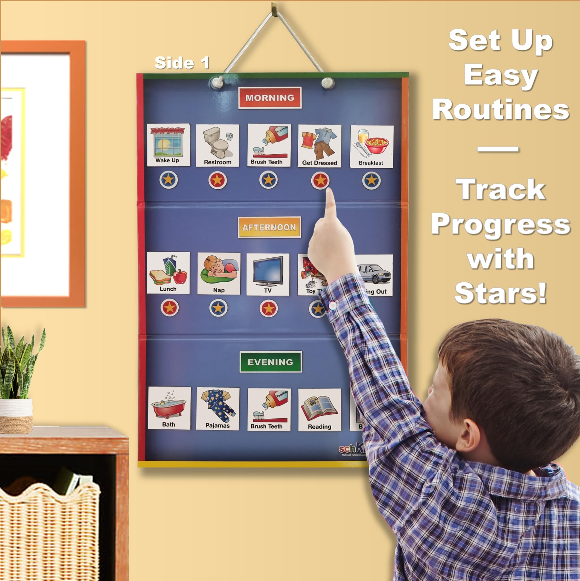Mua SchKIDules Home-Themed Magnetic Visual Schedule & Reward Chart w ...