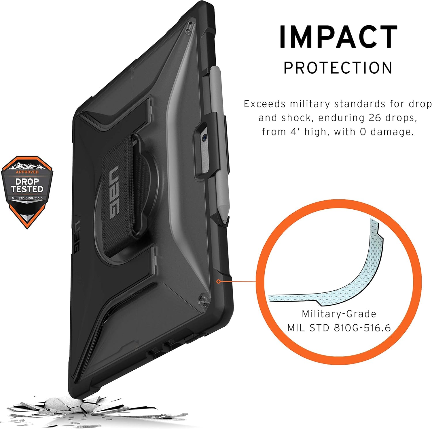 URBAN ARMOR GEAR UAG Microsoft Surface Pro X with Hand Strap & Shoulder ...