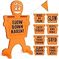 Amazon.com: GoSports Slow Down Man! Street Safety Sign - 3 ft High ...