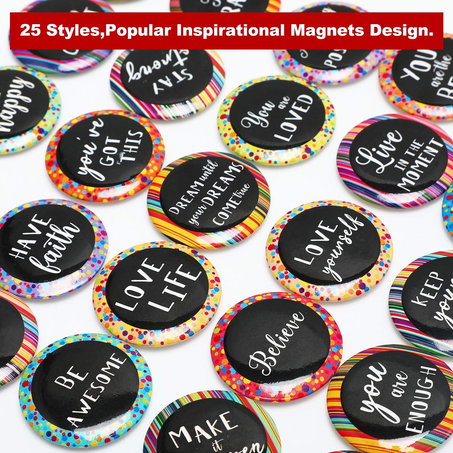 Outus 25 Pieces Motivational Refrigerator Magnets Inspirational Magnets ...