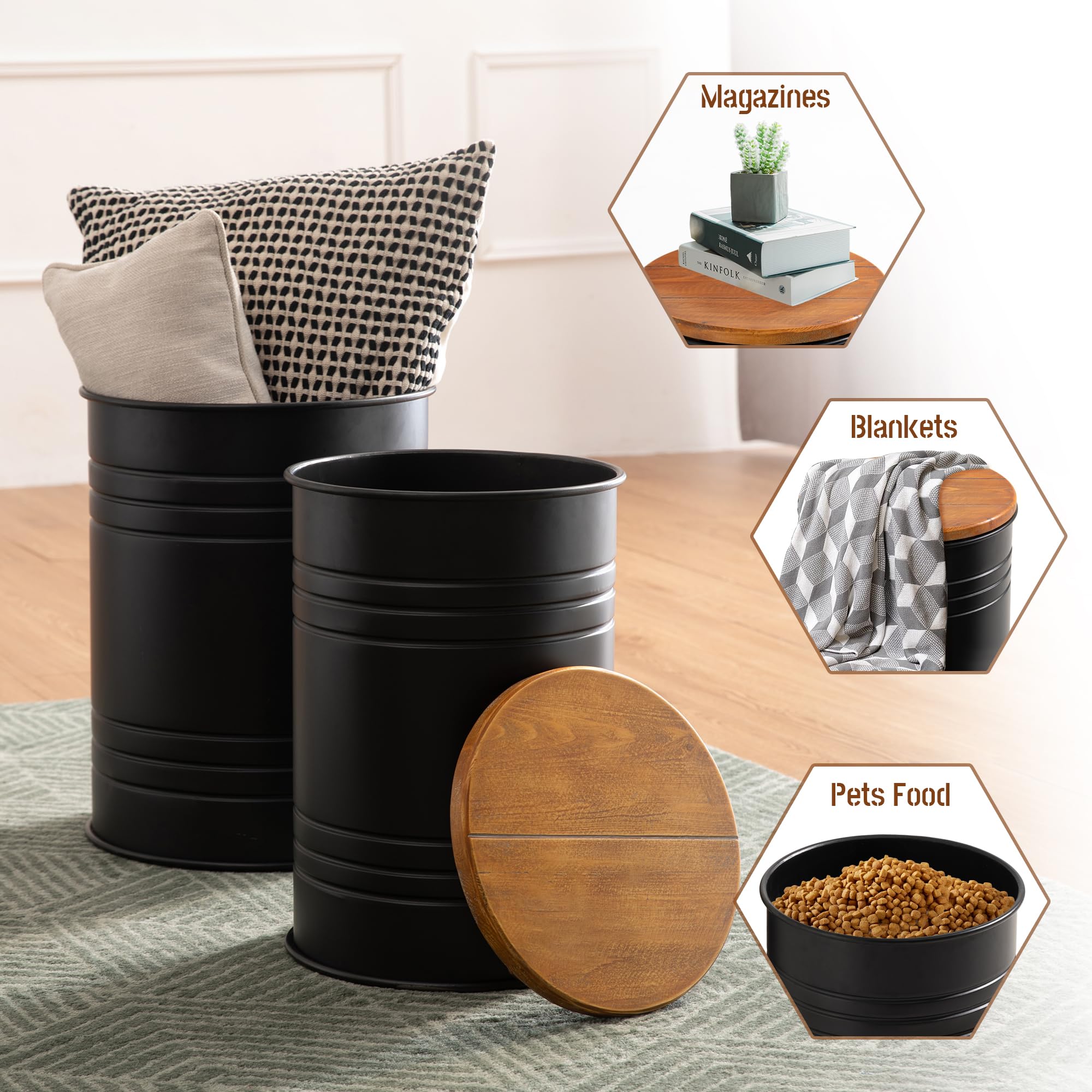 Mua glitzhome Rustic End Table Set of 2, Farmhouse Galvanized Metal ...