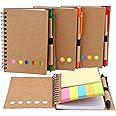Amazon.com : TOODOO 4 Packs Spiral Notebook Lined Notepad with Pen in ...